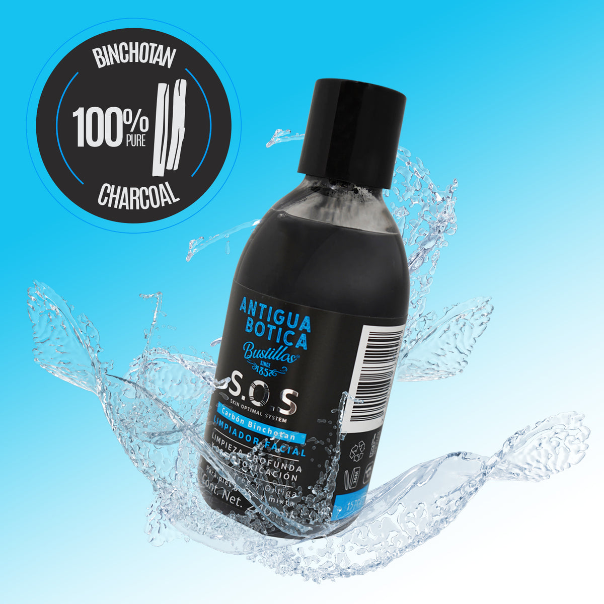 Limpiador Facial S.O.S SKIN OPTIMAL SYSTEM con carbón Binchotan ...